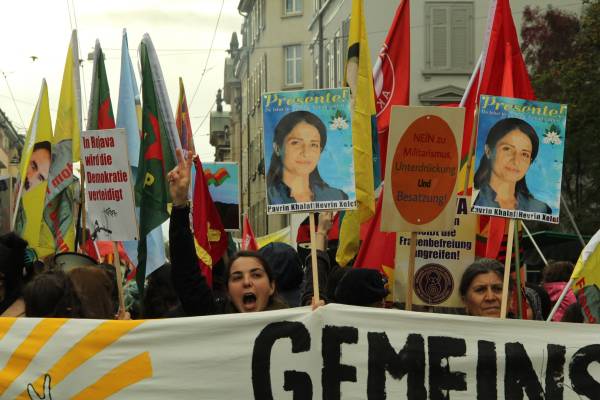 ANF | Thousands demonstrate for Rojava in Basel